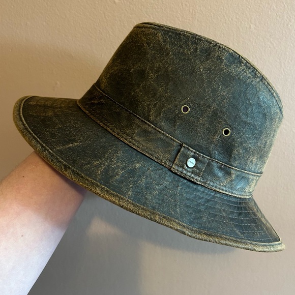 Stetson | Accessories | Vintage Stetson Distressed Leather Look Indiana ...